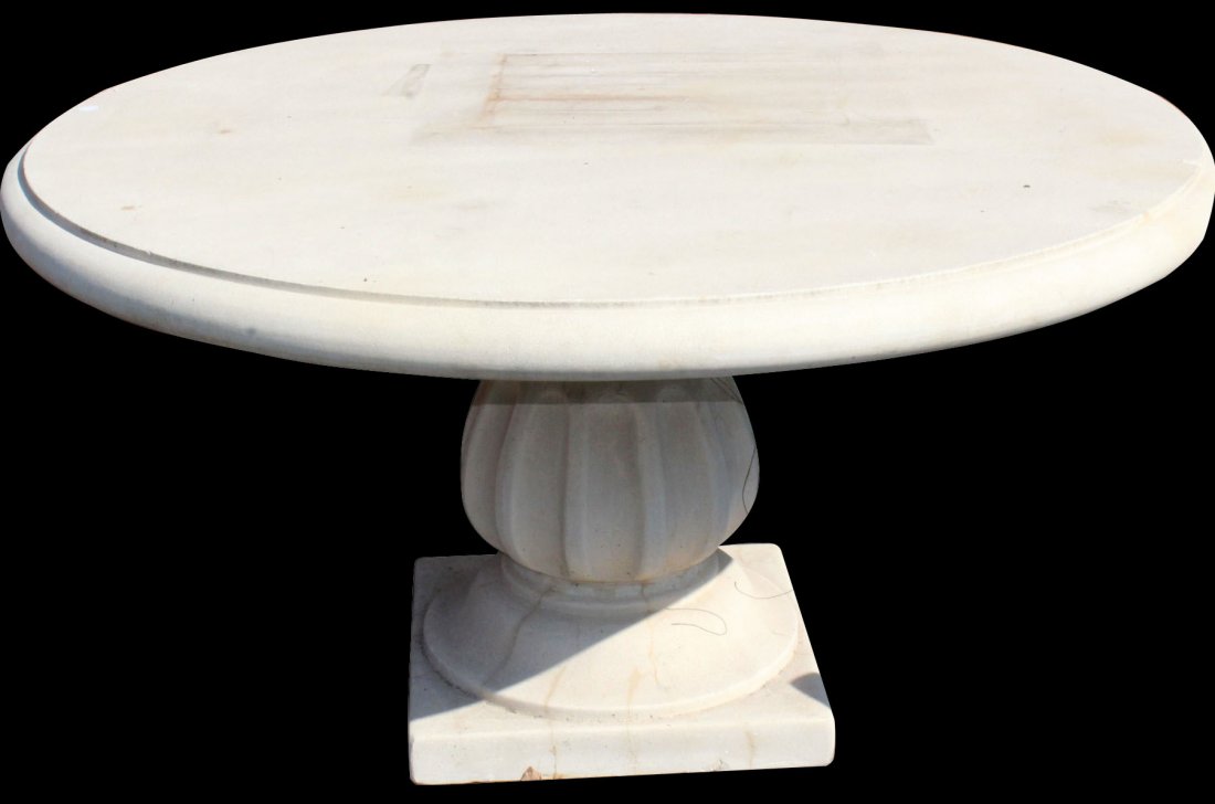 Pedestal base round stone table
