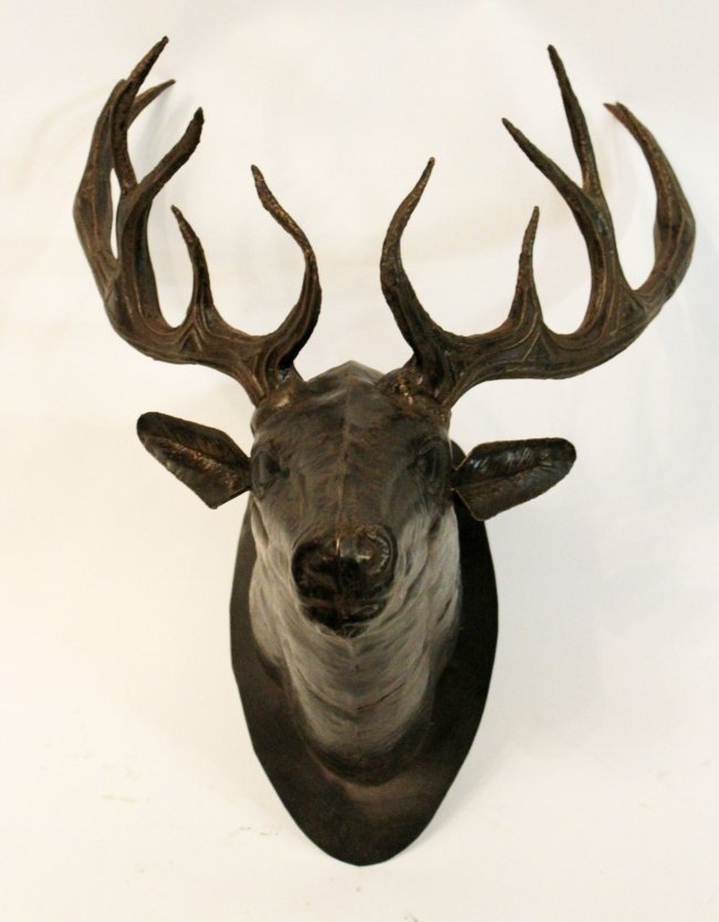 Cast Metal Deer Head Mount