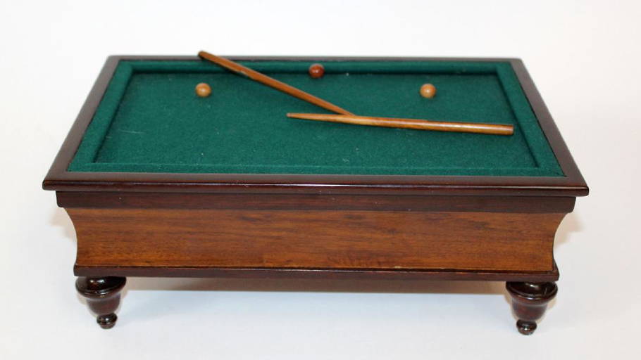 Edwardian Miniature Billiard Table Cigar Box
