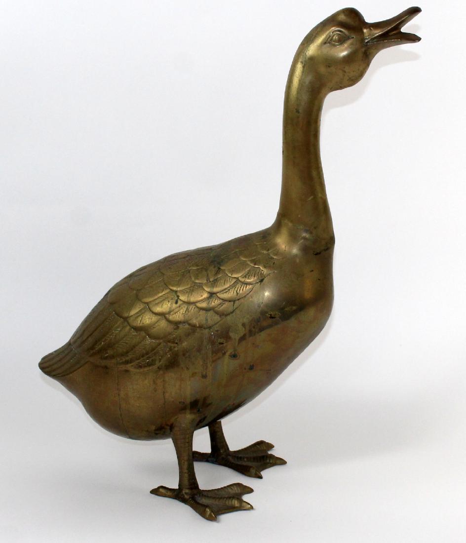 Brass goose sculpture