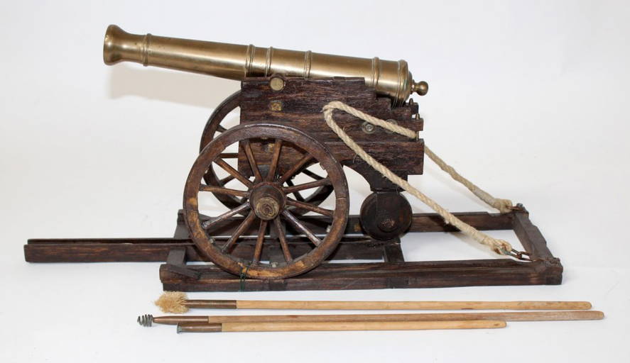 French Bronze Tabletop Cannon Model
