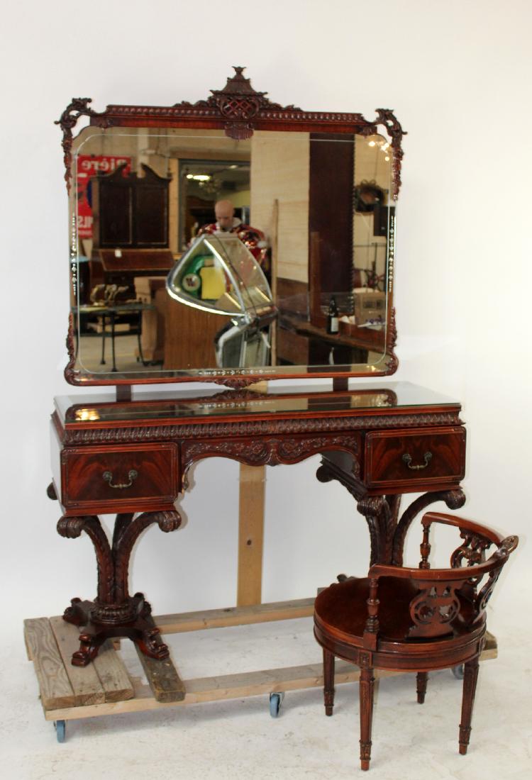 Chinese Chippendale vanity in mahogany - Mar 02, 2019 | King Galleries ...