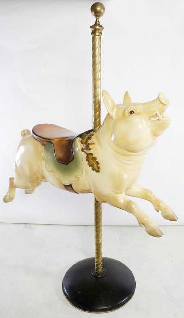 Antique Dentzel carousel pig