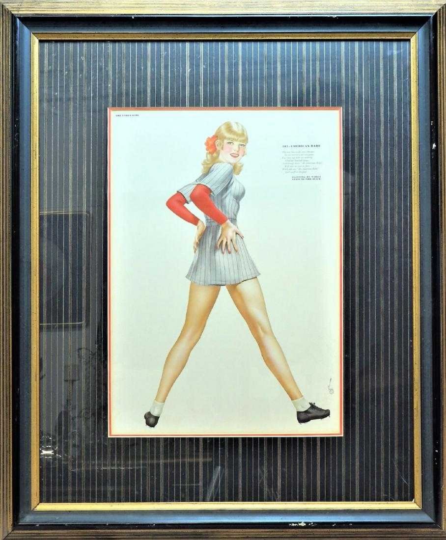Antique Vargas pin-up girl lithograph