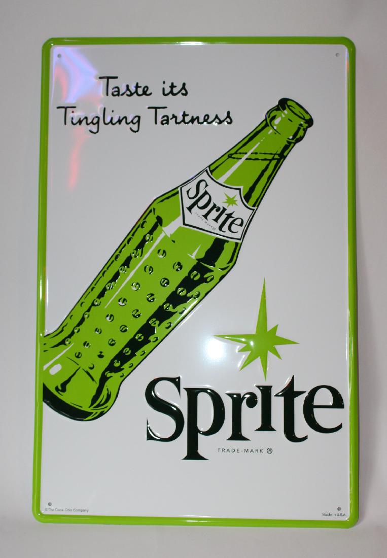 Sprite painted tin sign