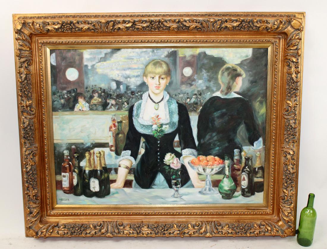 Painting After Manet A Bar At The Folies Bergere
