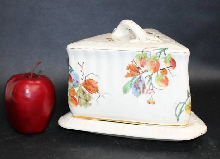 English Ceramic Covered Cheese Dish