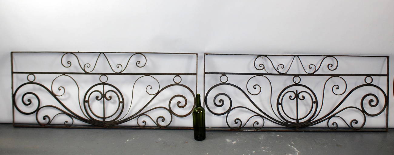 Pair of scrolled iron balcony panels - Apr 17, 2021 | King Galleries in GA