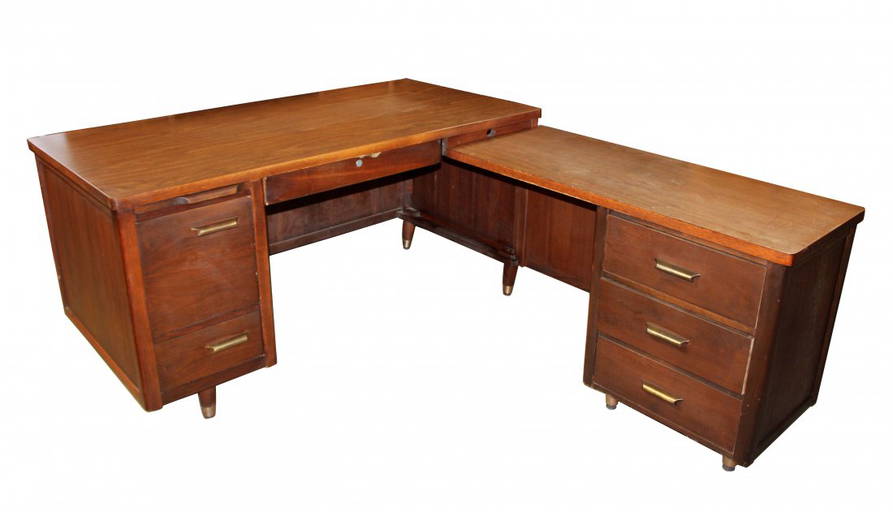 Jofco Mid Century "l" Shaped Executive Desk