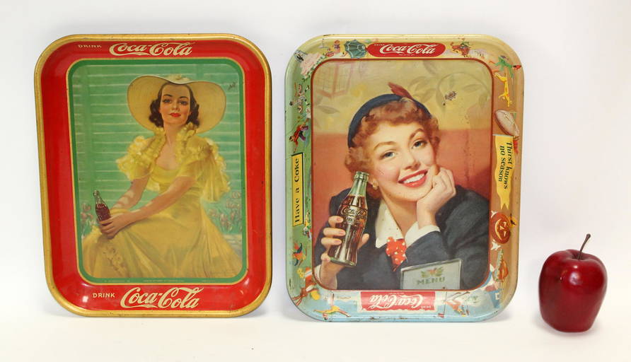 Lot Of 2 Original Coca Cola Trays