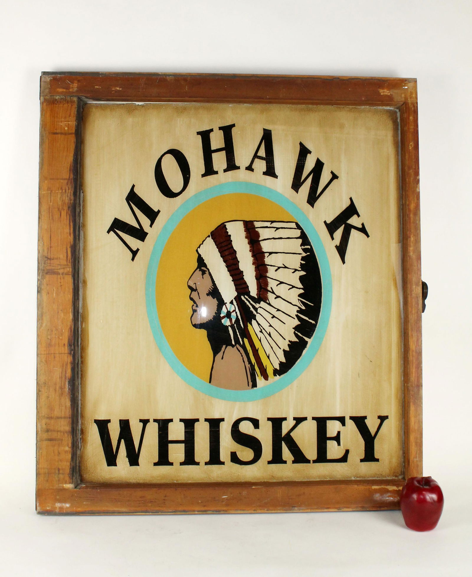 Mohawk Whiskey Advertisement On Glass