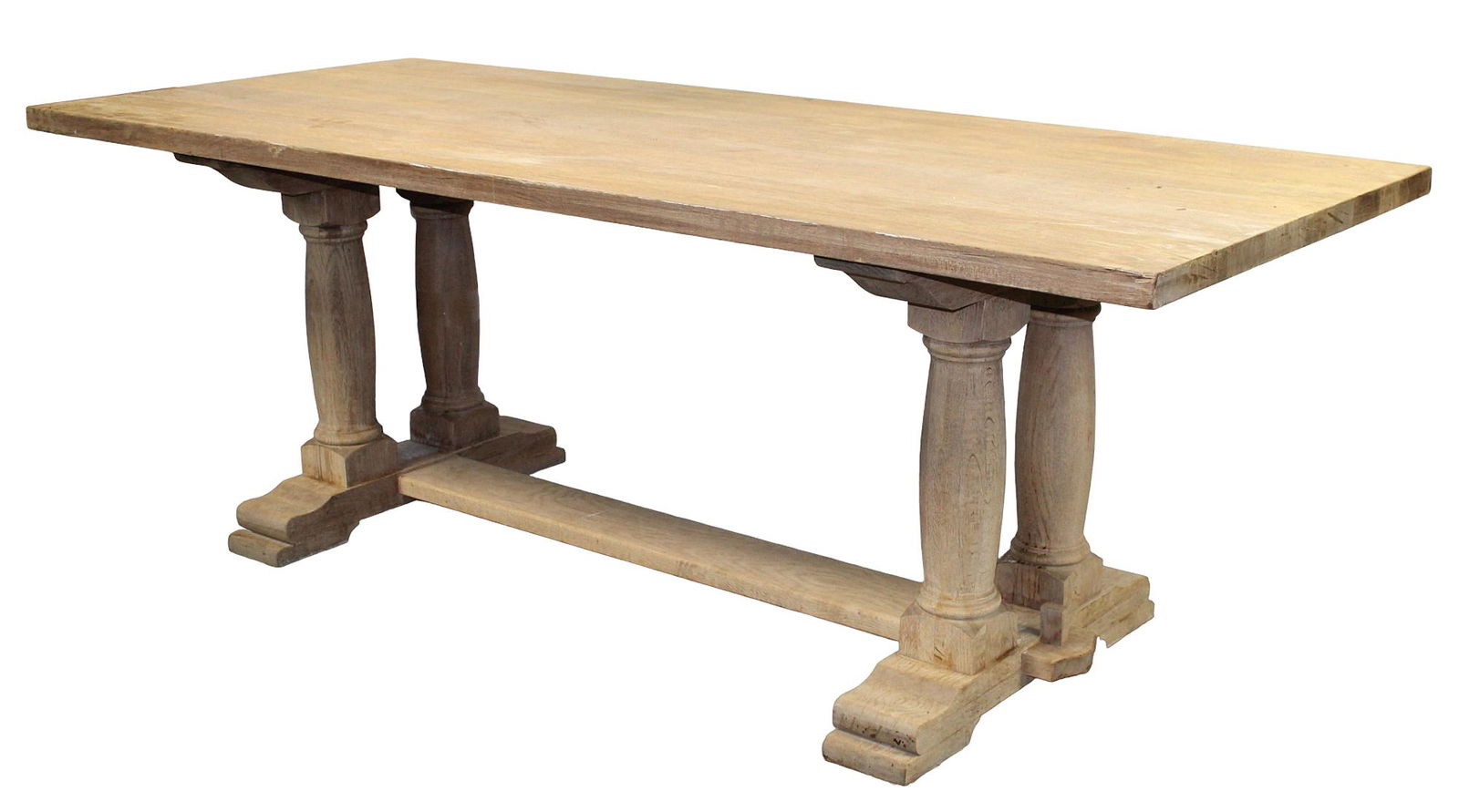French bleached column base trestle table - Oct 08, 2022 | King ...