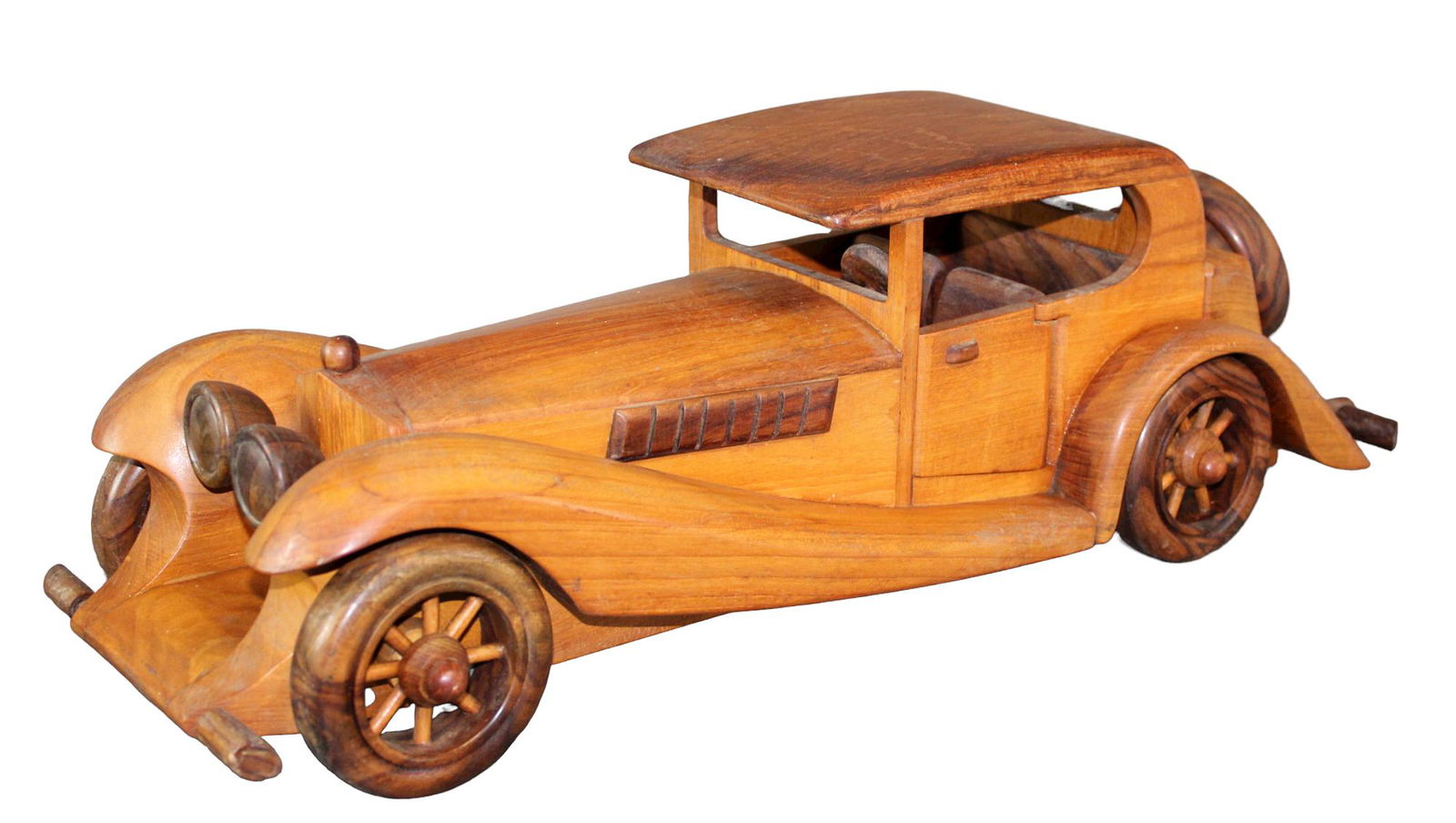 Vintage Wooden Model Of Antique Car
