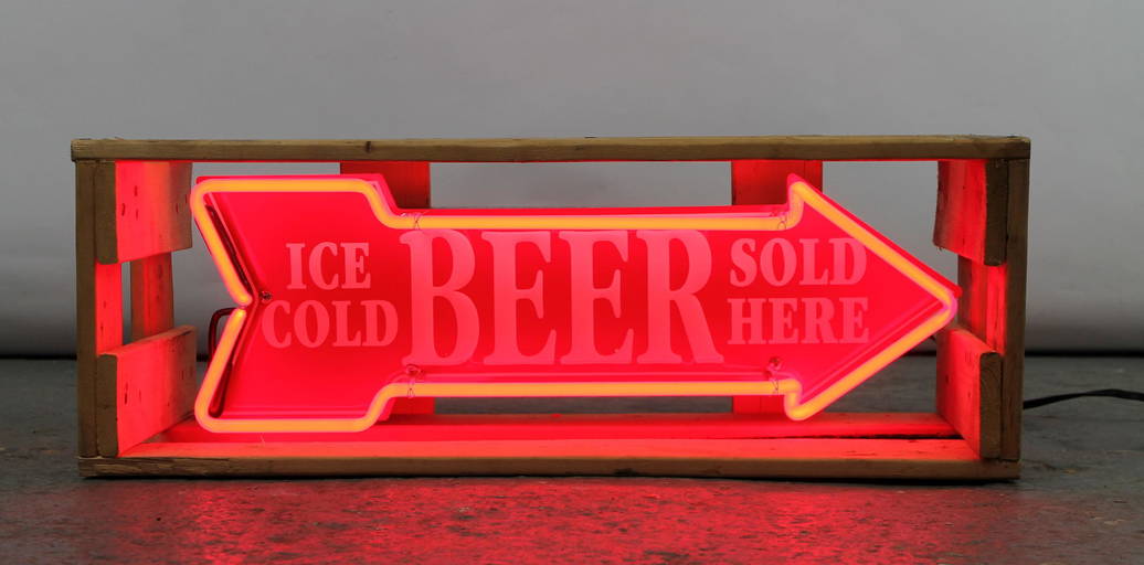 "Ice Cold Beer Sold Here" neon arrow can sign - Nov 19, 2022 | King ...