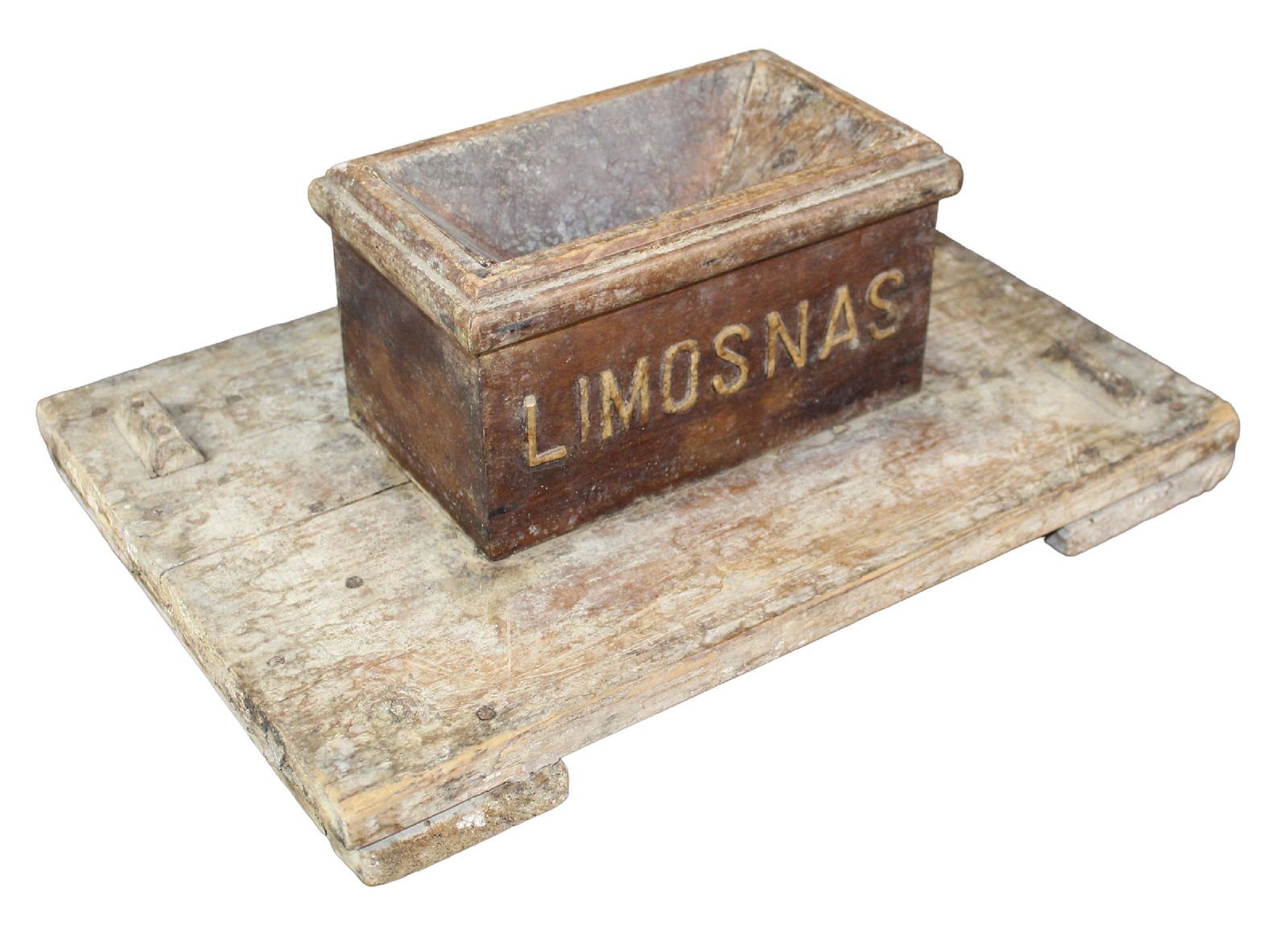 Antique Spanish pine "Alms" box from church (#0087) on Jan 07, 2023 ...