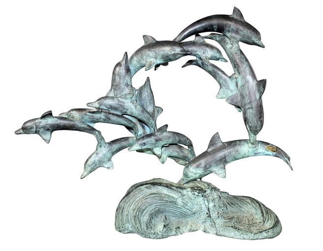 Verdigris bronze statue of dolphins (#0469) on Jan 07, 2023 | King ...
