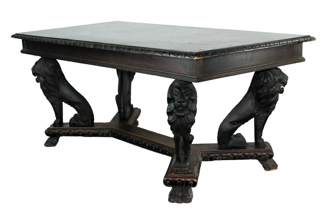 Italian Renaissance table with full figured lion supports - Mar 18 ...