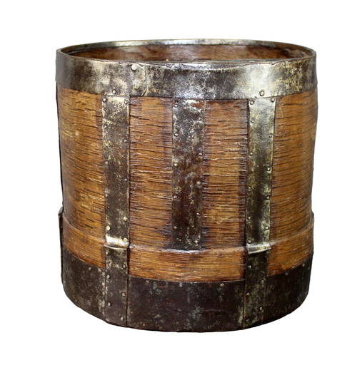 French Iron Banded Wooden Grain Measure Bin