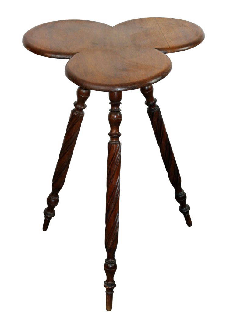 French Clover Top Side Table In Walnut Auction