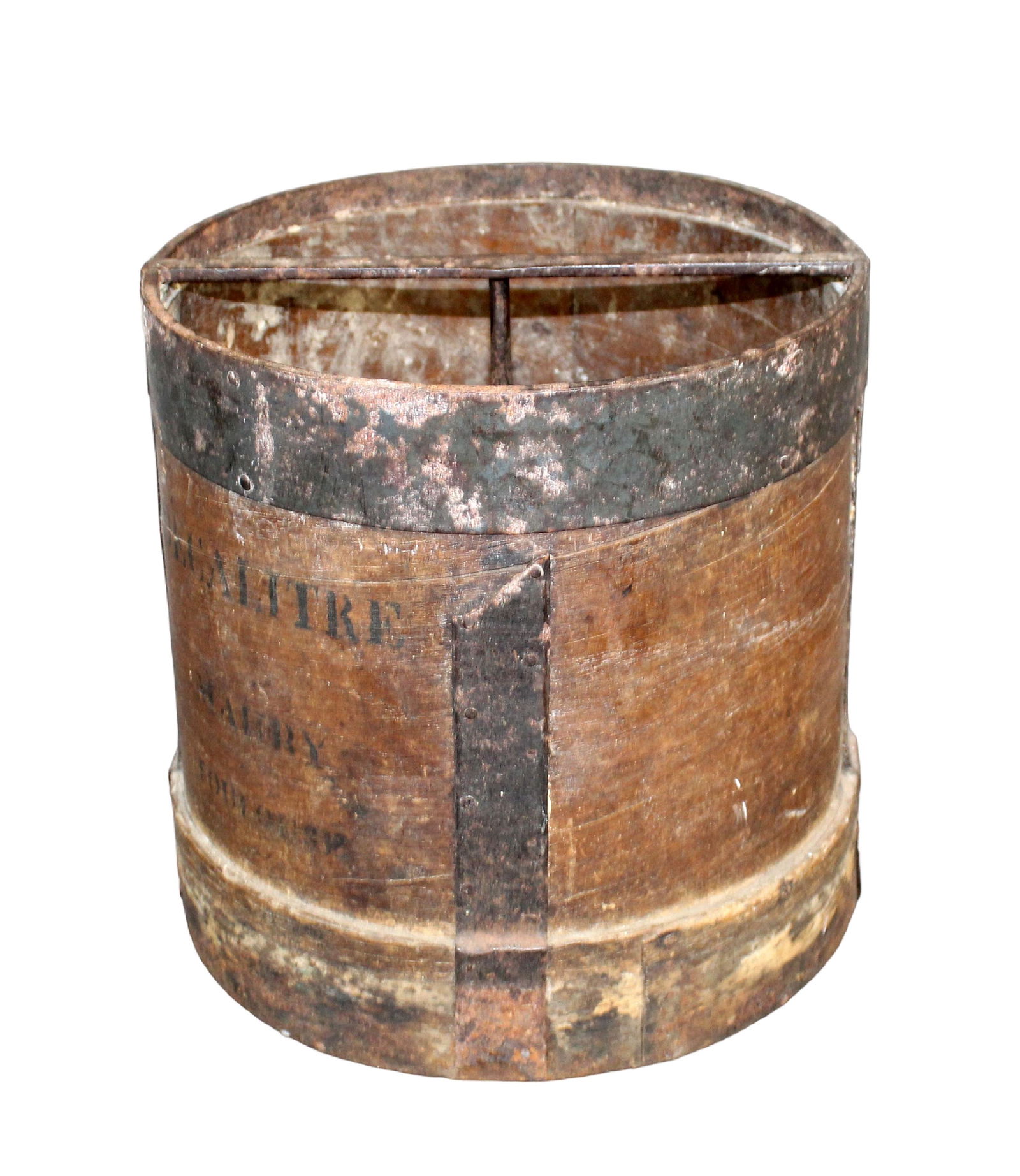 French Wood & Iron Banded Decalitre Bucket Auction