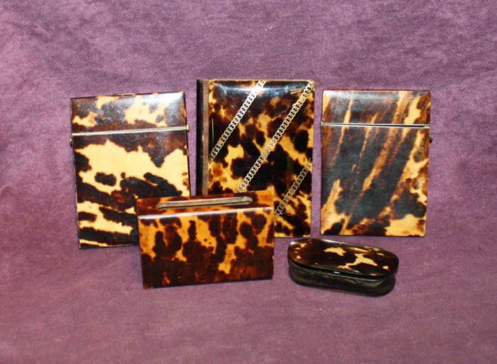 Lot Of 5 Antique Tortoise Shell Accessories