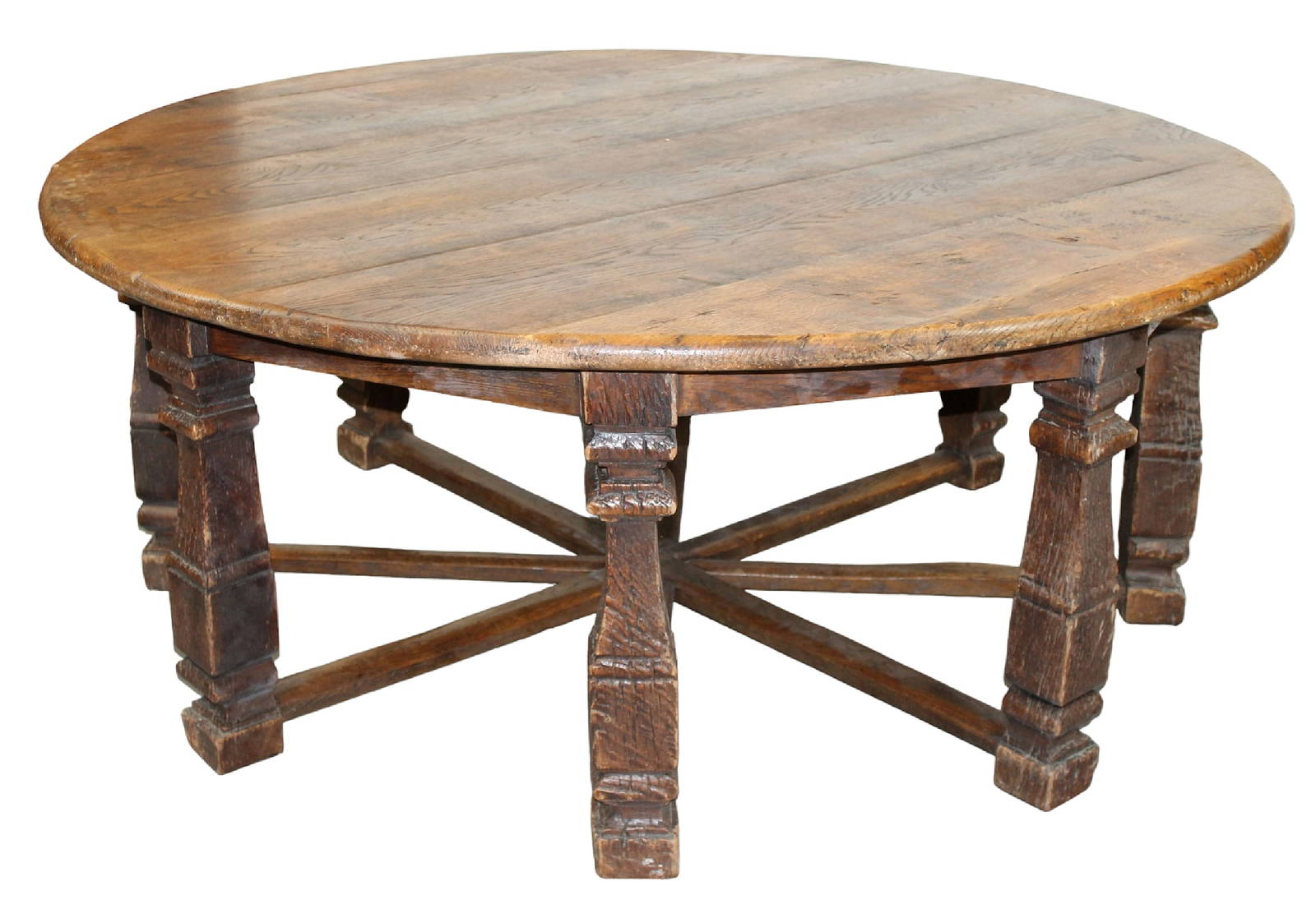 Rare French Oak Round 8 Leg Table Auction