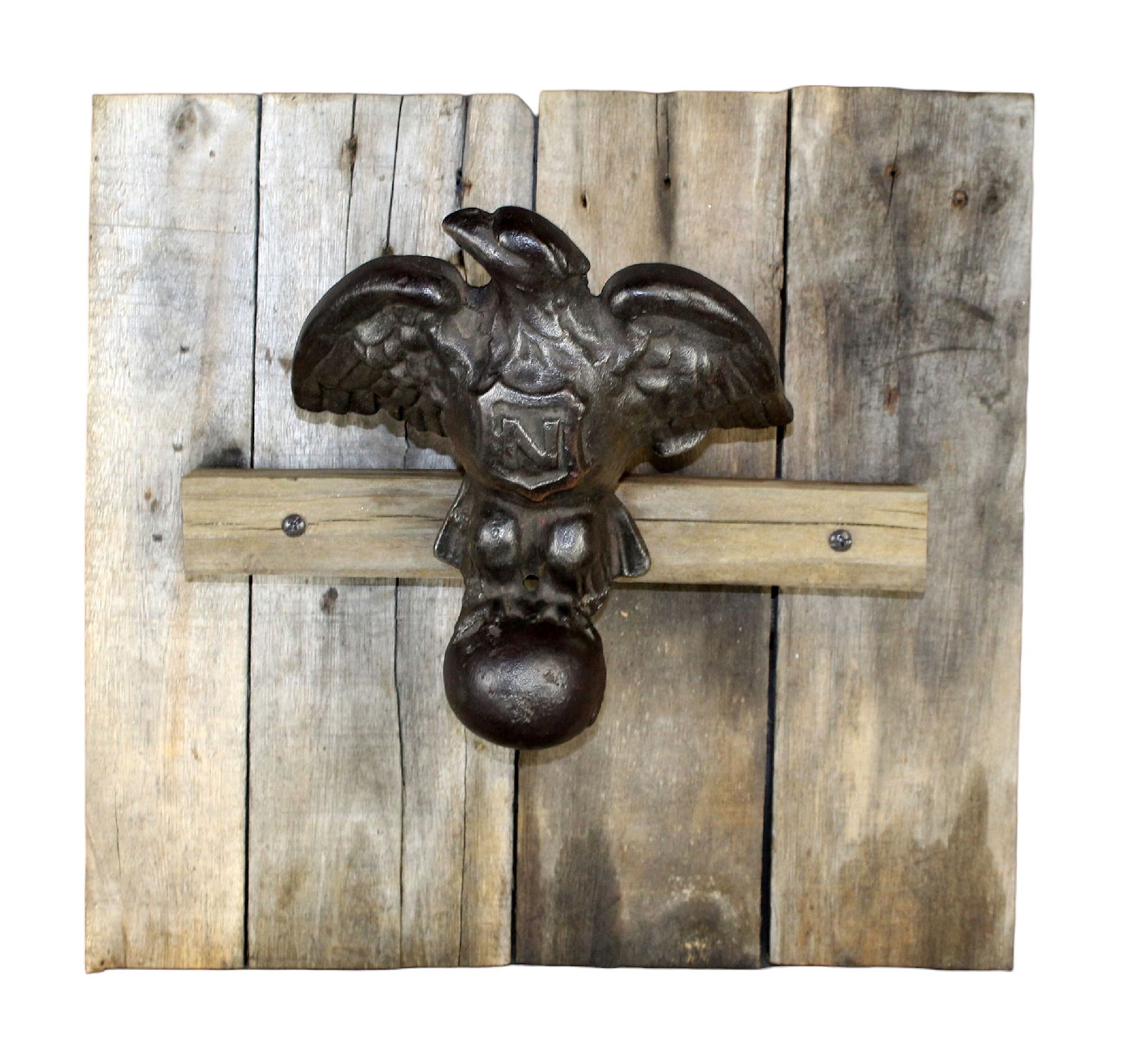 French Cast Iron Architectural Cornerstone Plaque With Napoleonic Eagle ...