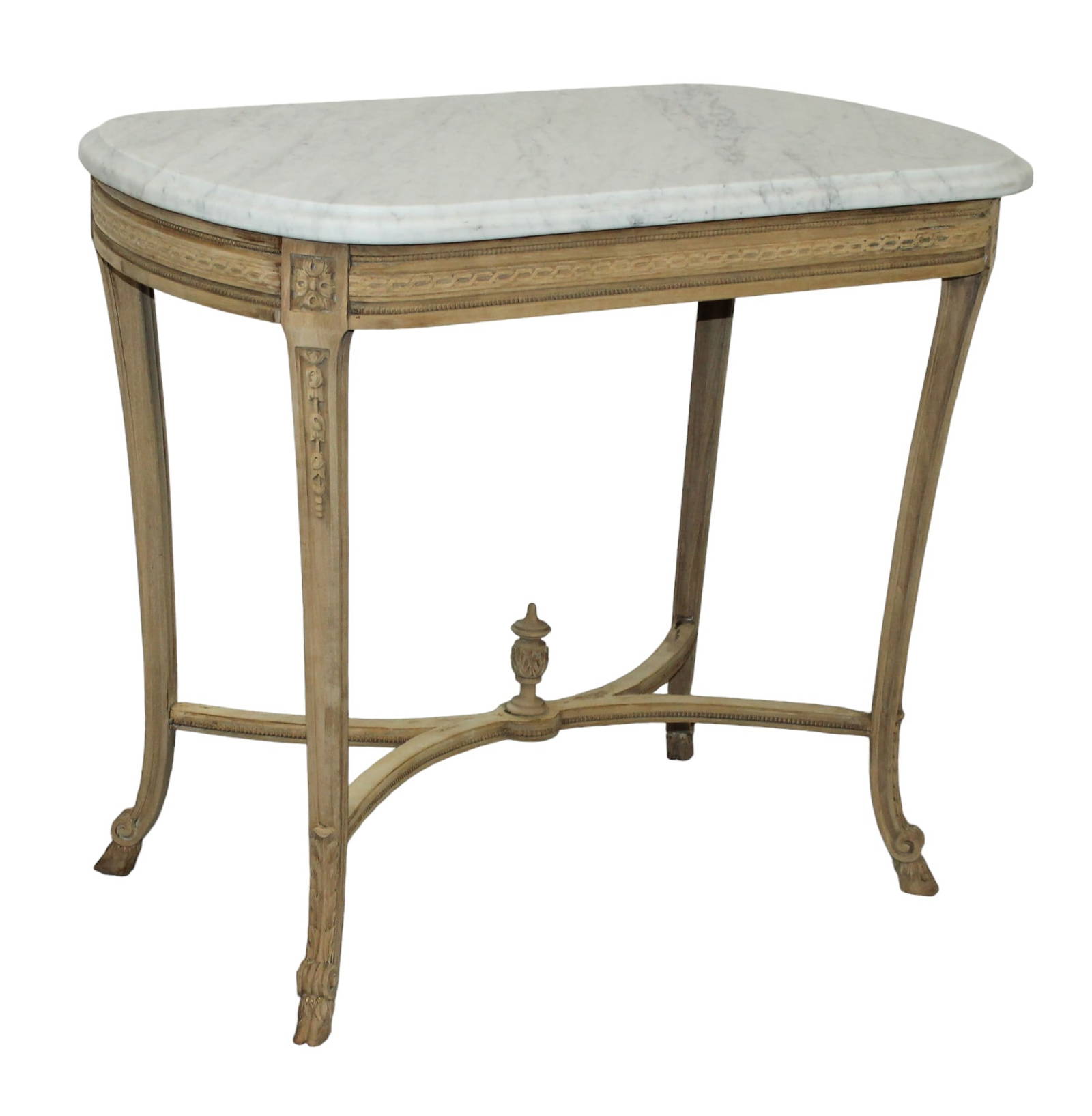 French Neo-classical Side Table In Bleached Walnut With Marble Top Auction