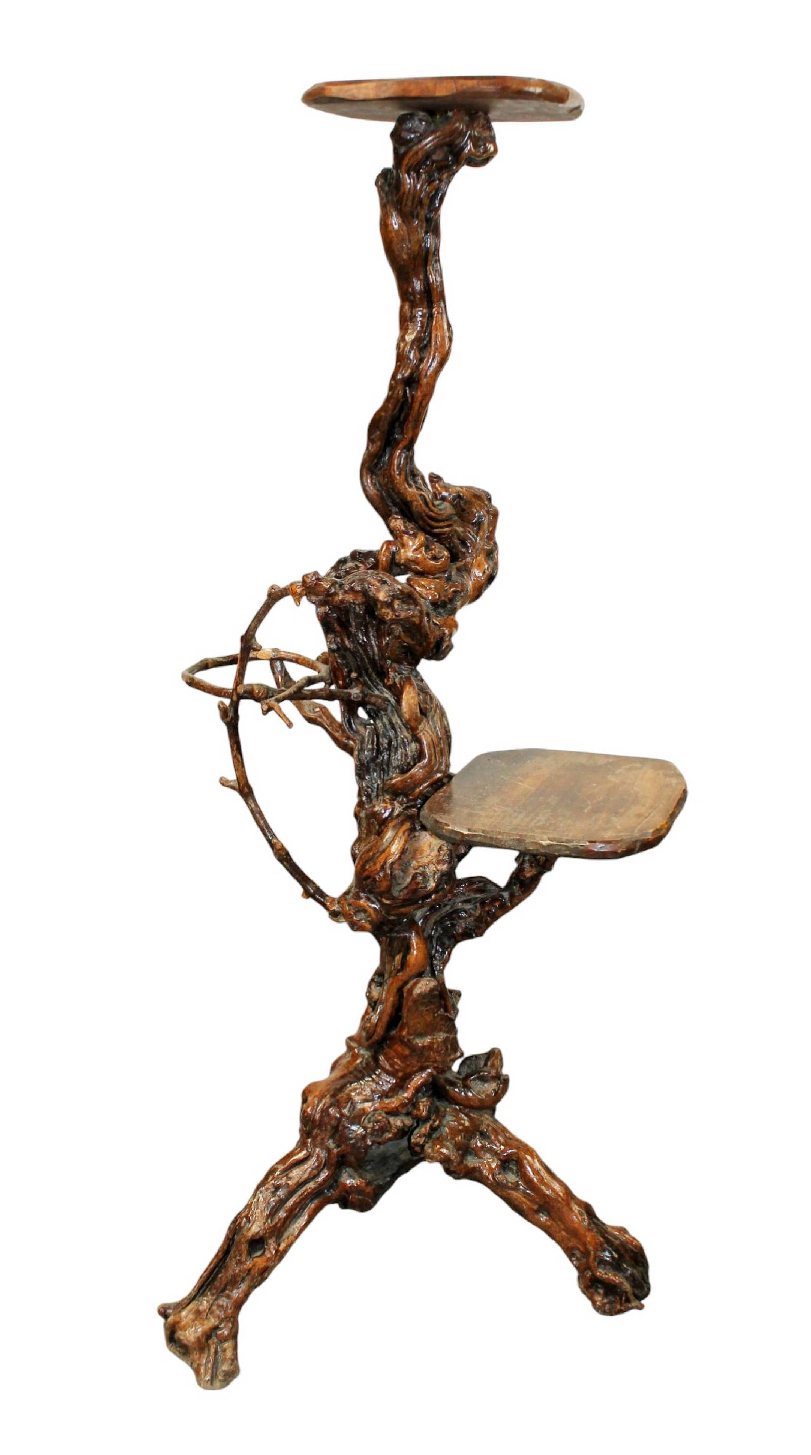 French Burled Grape Vine Plant Stand Auction