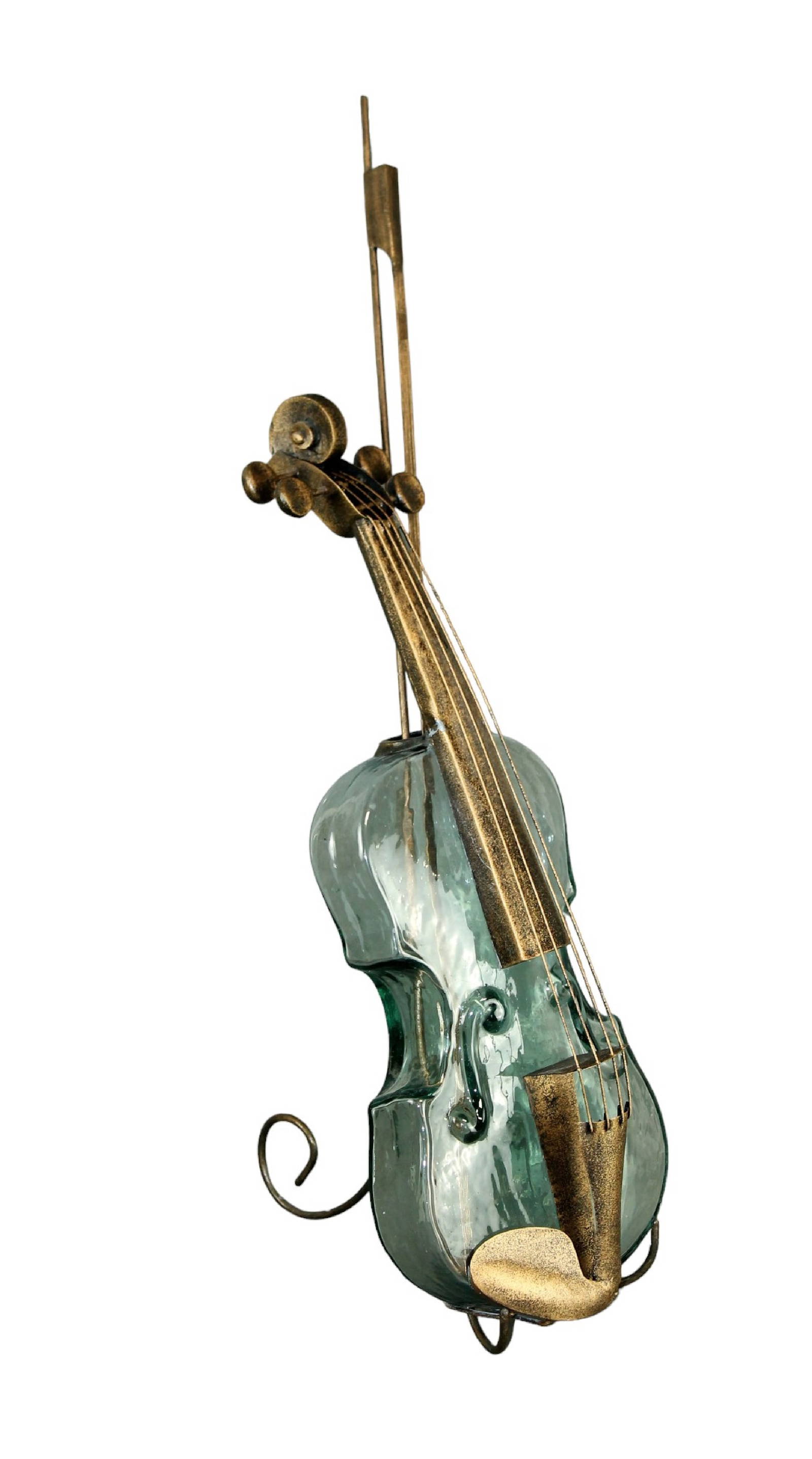 Glass And Metal Violin Sculpture Auction