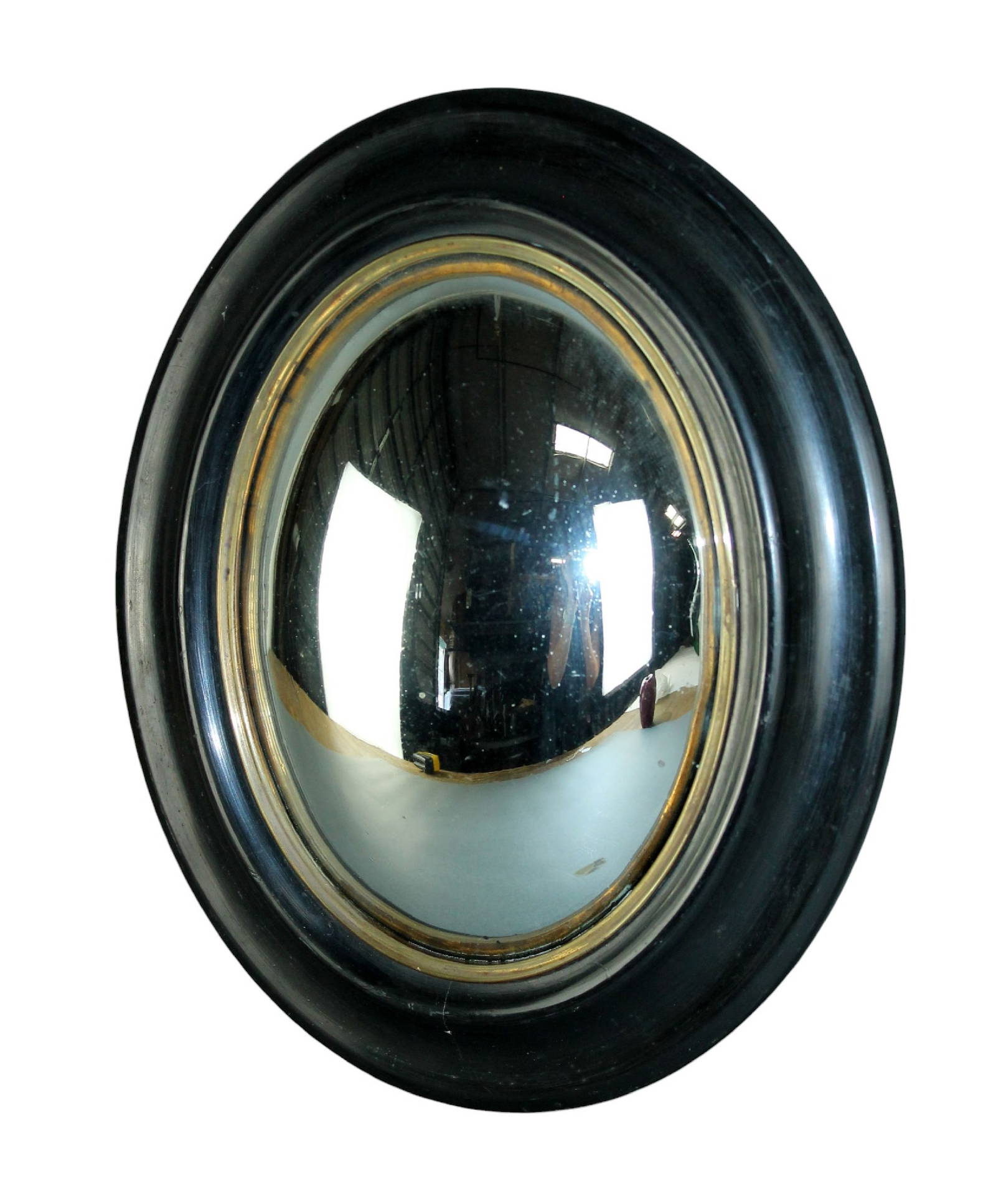 French Napoleon Iii Oval Butler's Mirror In Ebonized Frame Auction