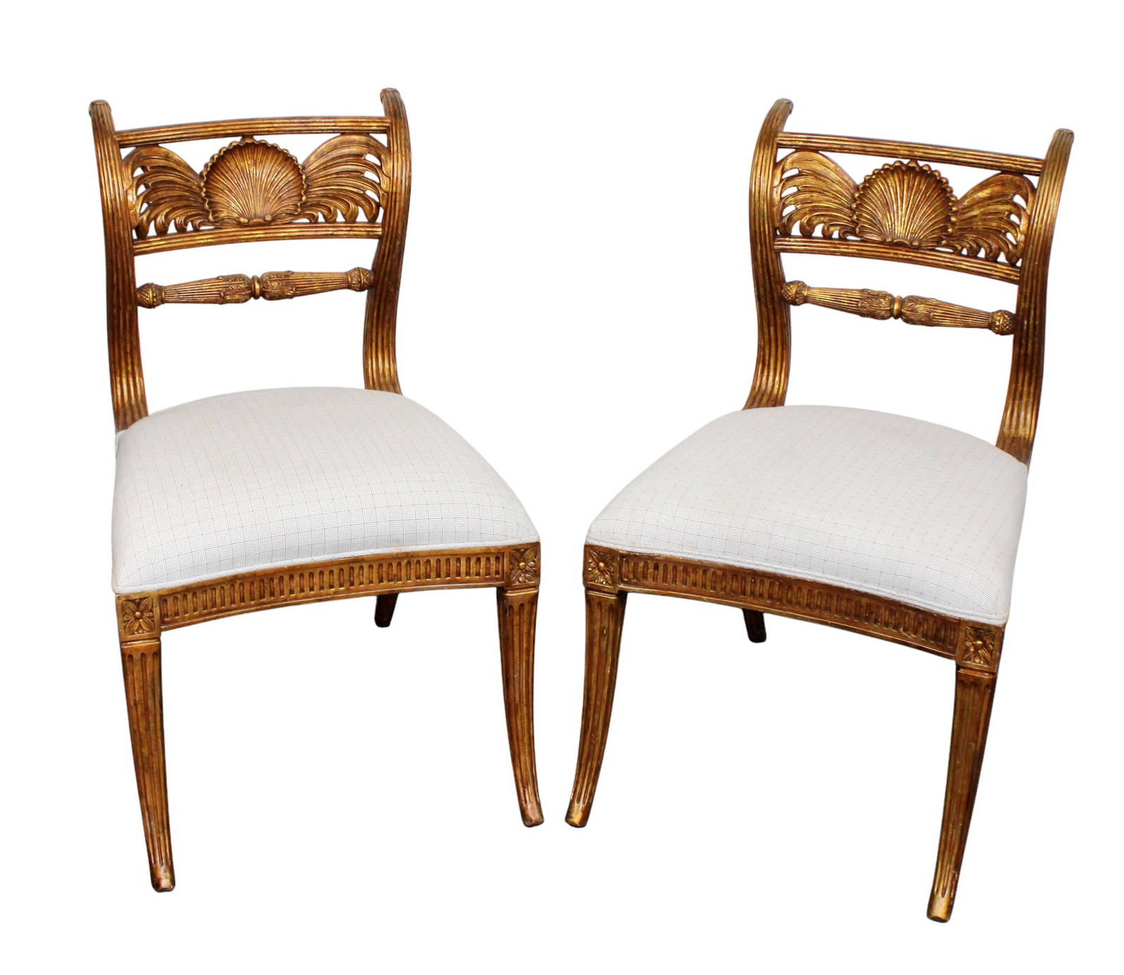 Pair Of Maitland Smith Regency Style Shell Back Klismos Chairs Auction