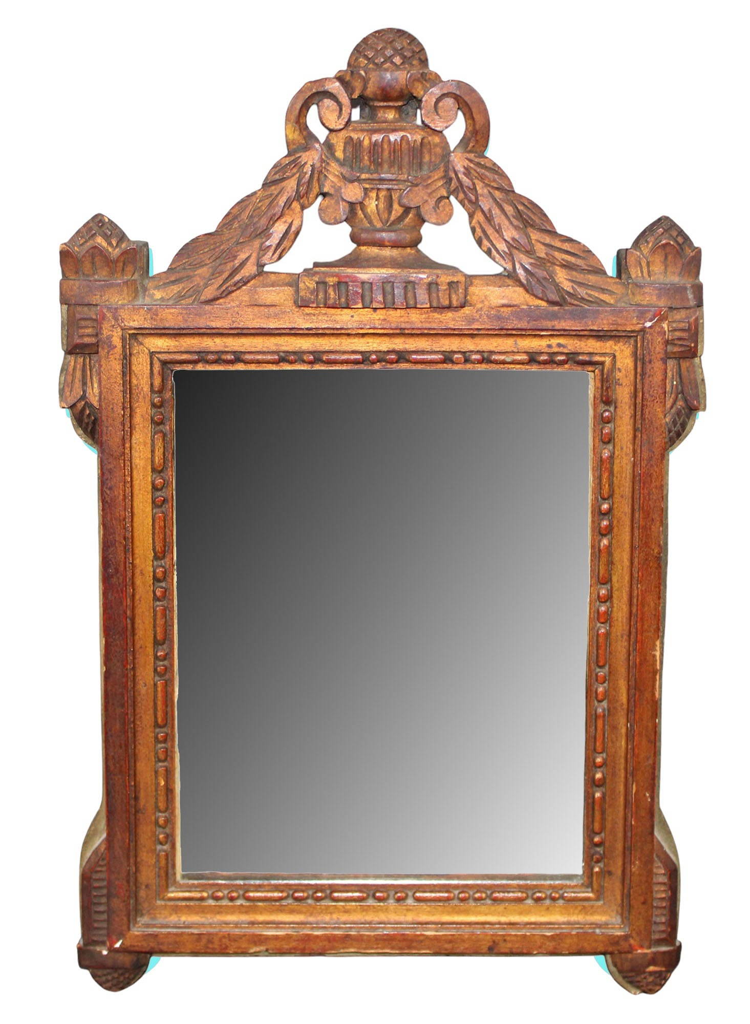 French Louis Xvi Style Mirror With Urn Crest Auction