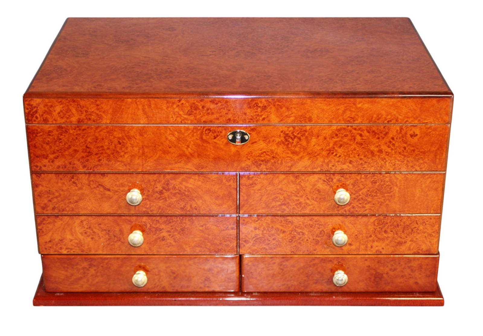 El Diablo Cigar Humidor With Key In Birds Eye Maple And Spanish Cedar ...