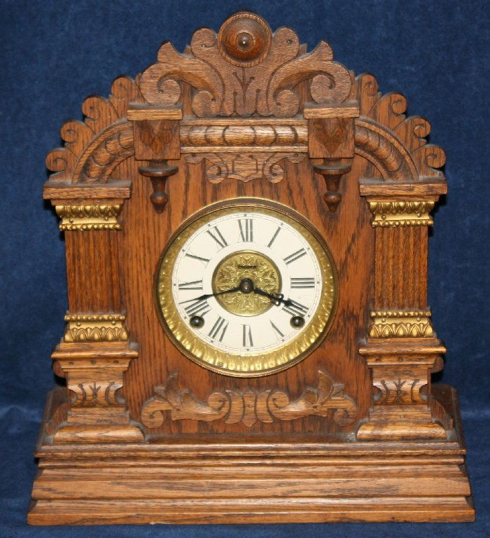 American oak Gingerbread mantel clock - Feb 01, 2014 | King Galleries in GA