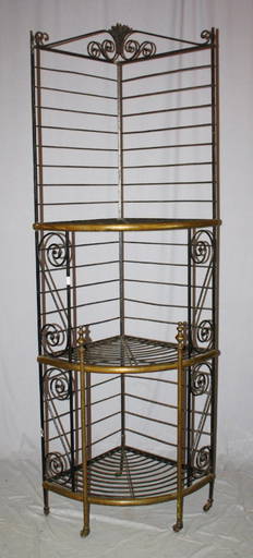 French corner bakers rack in iron & brass - May 31, 2014 | King ...