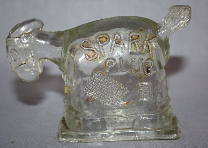 Flint Glass Spark Plug Mule Candy Container