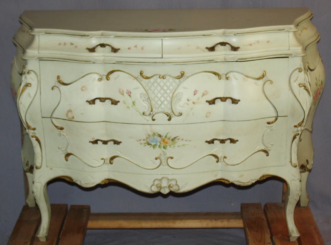 Venetian painted bombe 2 over 2 commode - Jan 31, 2015 | King Galleries ...