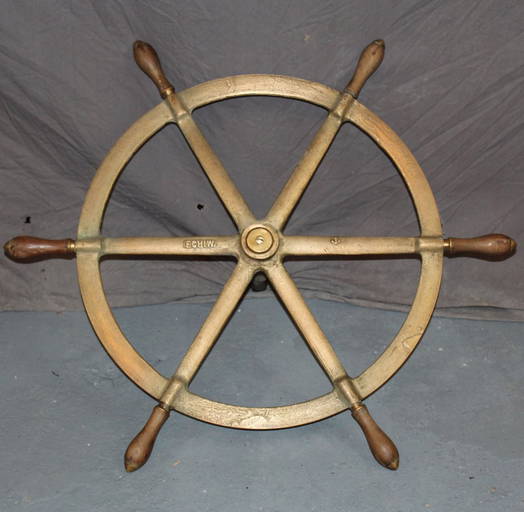 Vintage French Cast Iron Ships Wheel