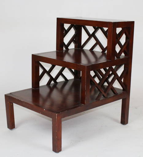 Mahogany stair step side table with fretwork - Feb 27, 2016 | King ...