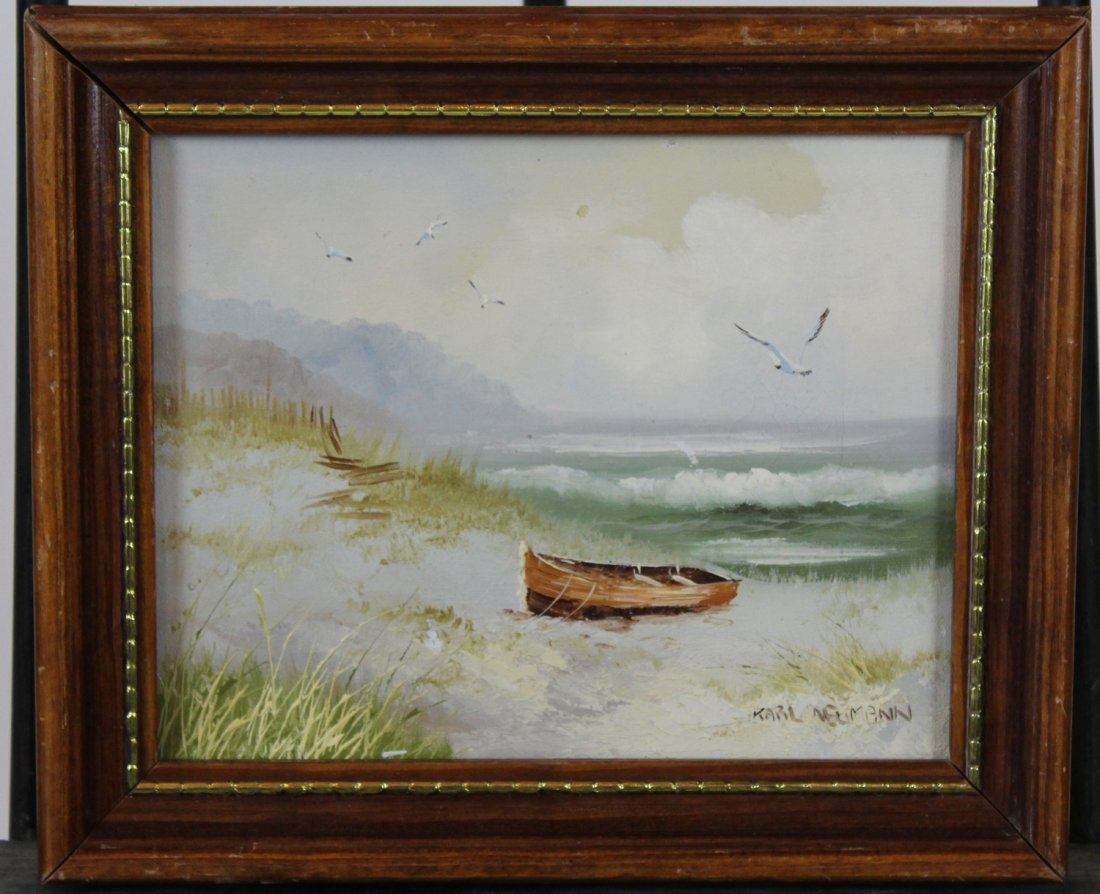 Karl Neumann (american, 20th C) Oil On Canvas Seascape
