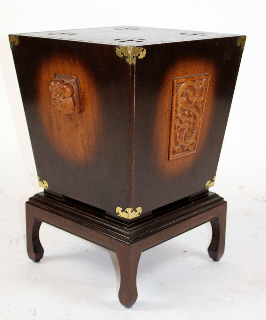 Chinese wooden cellarette with tin lining