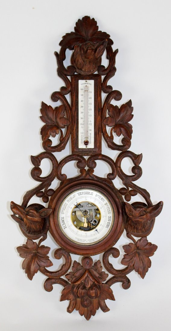 Antique French Barometer & Thermometer