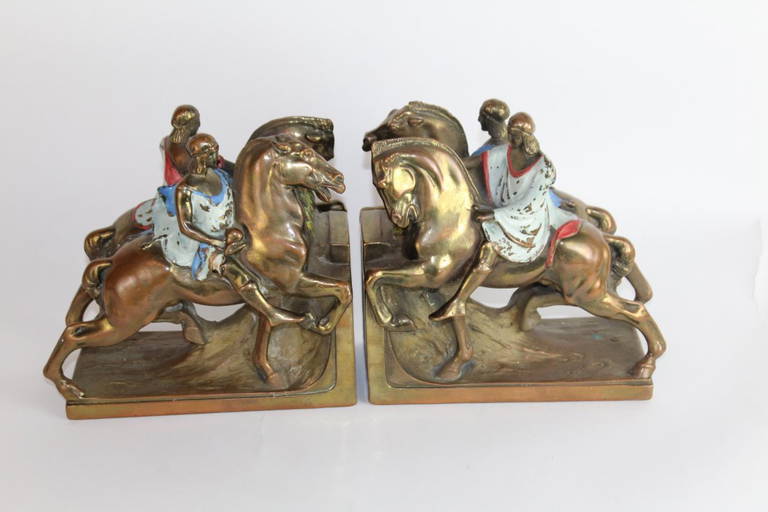 Pompeiian Bronze Co Homer's Illiad Bronze Bookends Pompeiian Bronze Co Homer's Illiad Bronze Bookends
