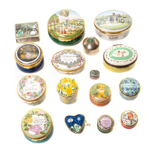 Collection Of Porcelain Enameled Boxes