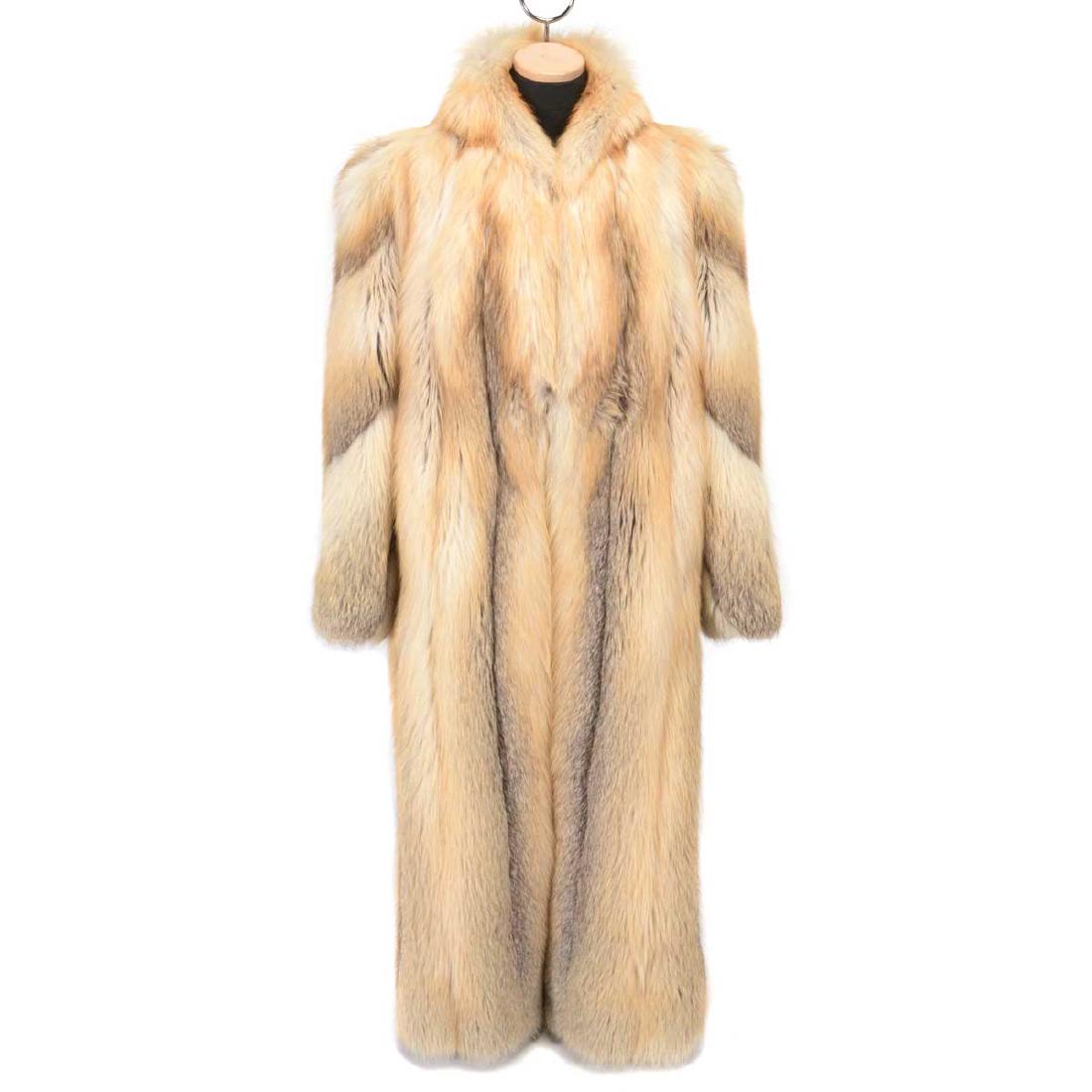 Marla Maples Fox Full Length Coat