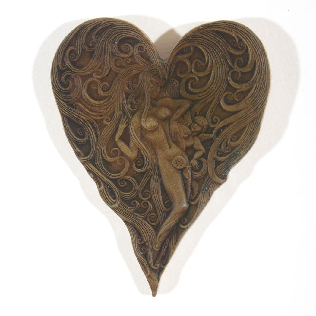 Erte "heart With Figure" Bronze Medallion