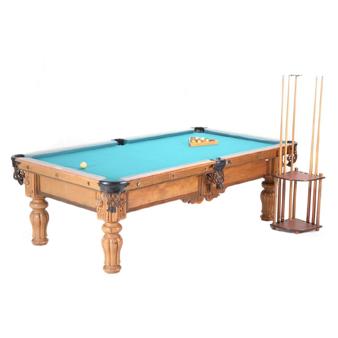 Custom Victorian Style Walnut Billiard Table, Second