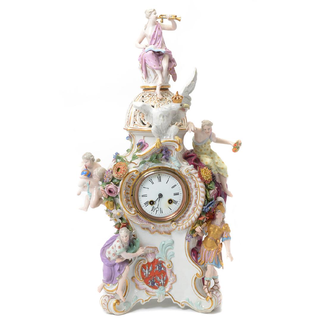 Meissen Encrusted Porcelain Clock