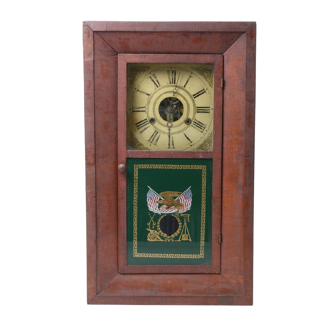 Fine & Rare Asa Munger Stovepipe Shelf Clock, Auburn,